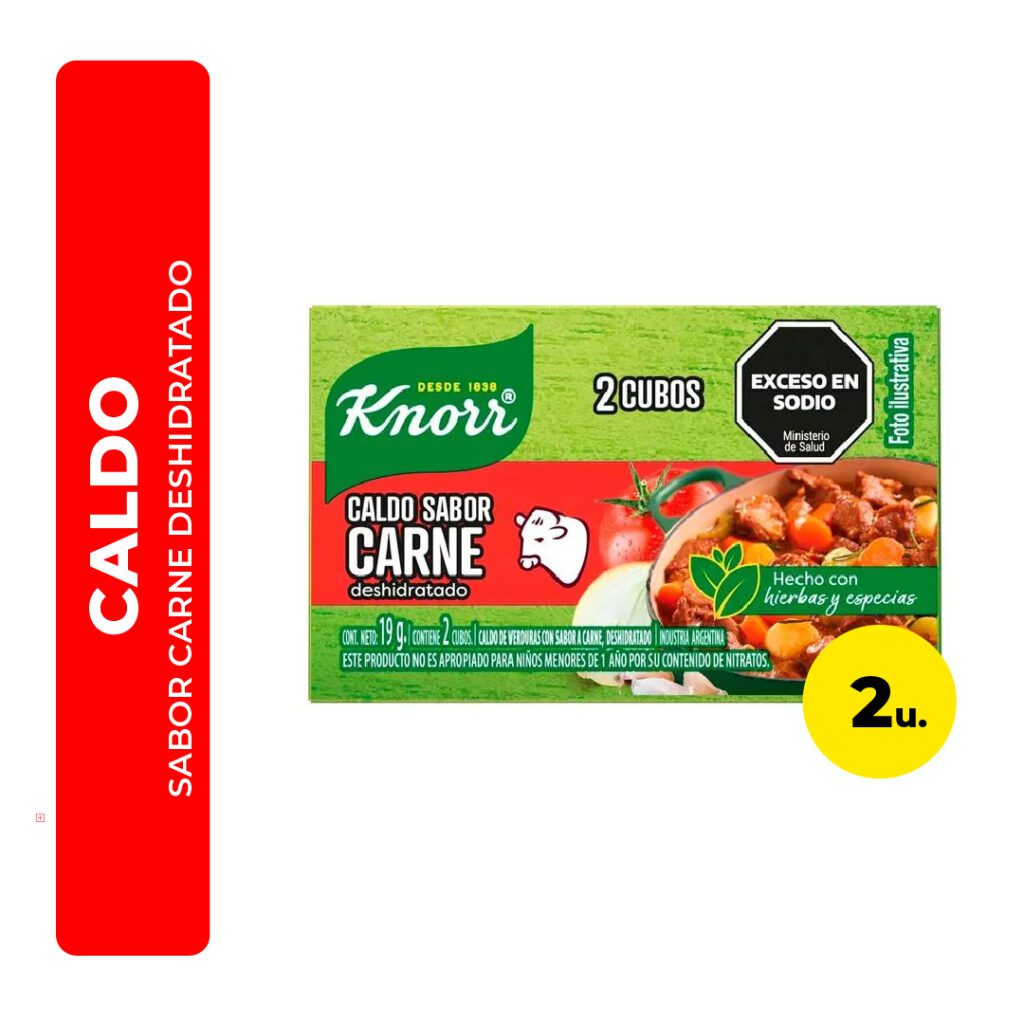 CALDO SABOR CARNE KNORR 2U - El Ahorro Online