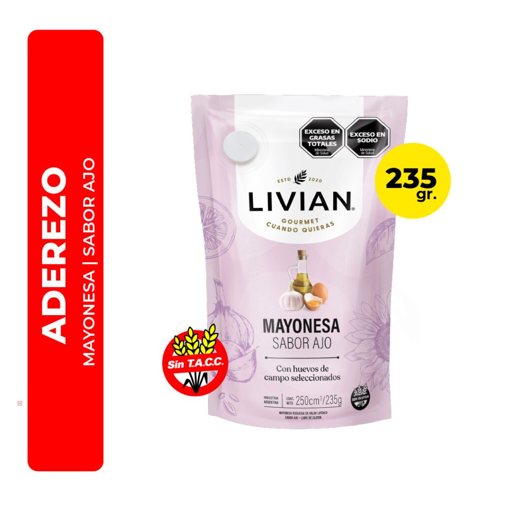 MAYONESA SABOR AJO LIVIAN 235G - El Ahorro Online