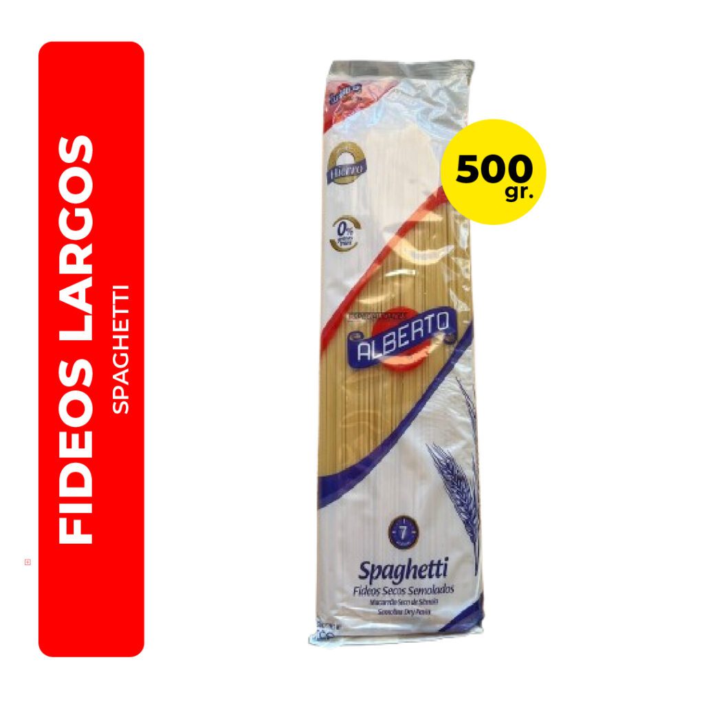FIDEOS SPAGHETTI ALBERTO 500G - El Ahorro Online