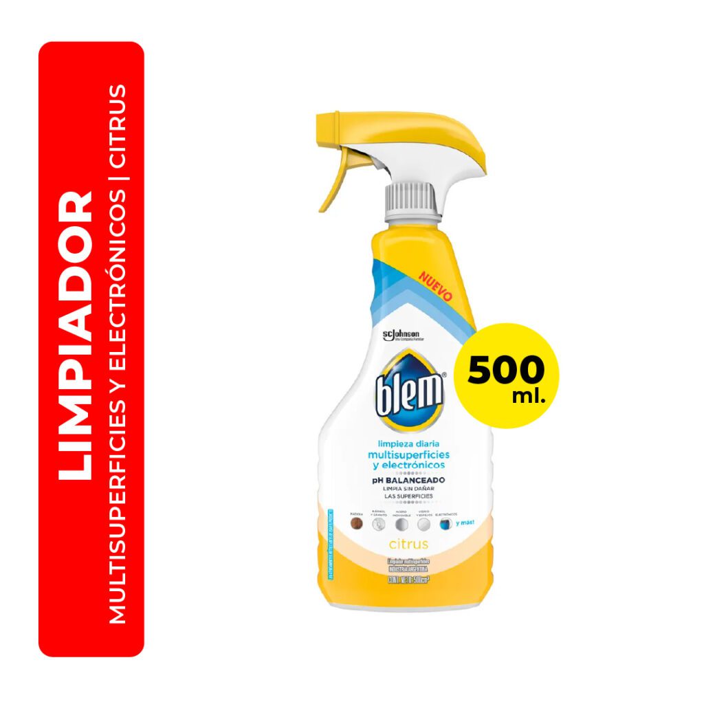 LIMPIADOR MULTISUPERFICIES Y ELECTRÓNICOS BLEM CITRUS 500ML - El Ahorro ...